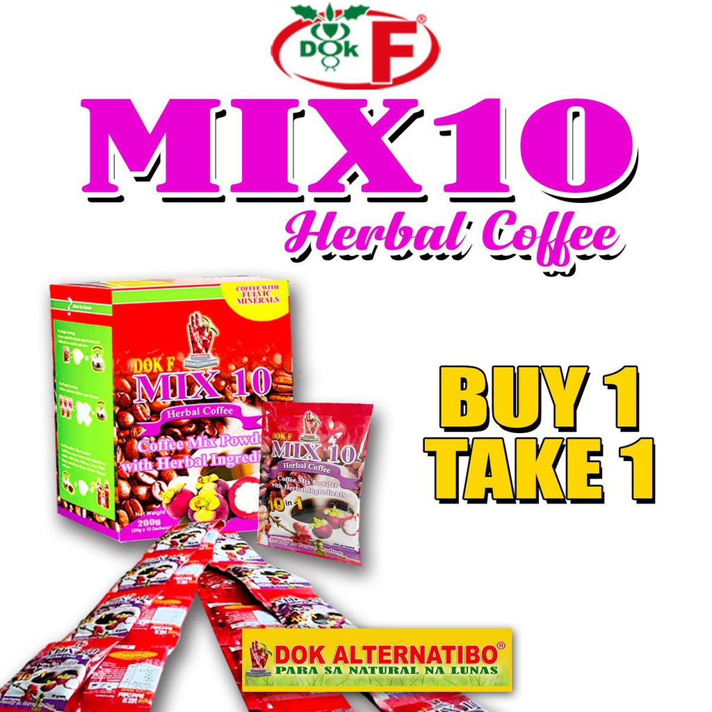 BUY 1 TAKE 1 PROMO Dok F Mix 10 Herbal Coffee RED (ED) | Shopee Philippines