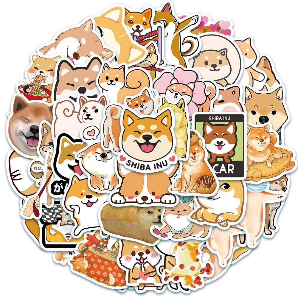 xs581-50pcs corgi dog graffiti waterproof sticker | Shopee Philippines