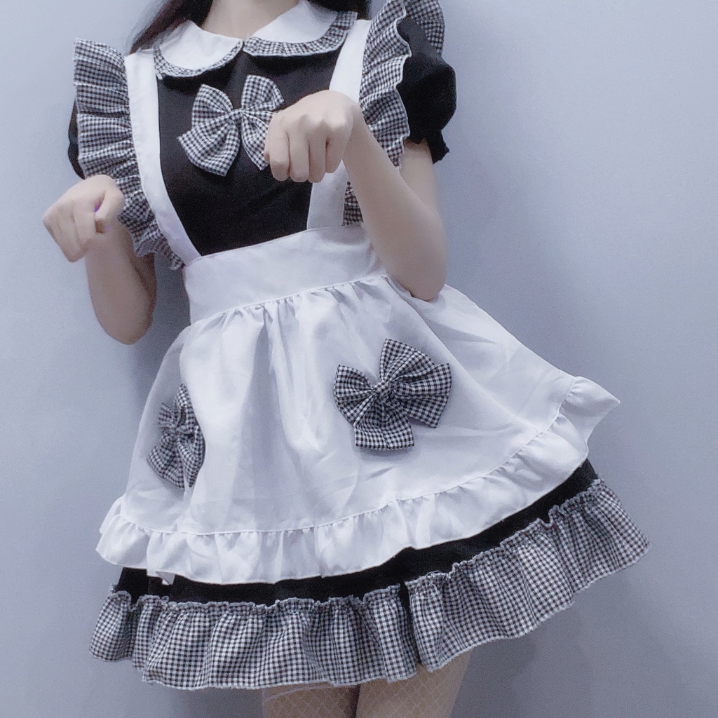 Kawaii Anime Maid outfit Cosplay Costumes Lolita Dress Women Cute Girls ...