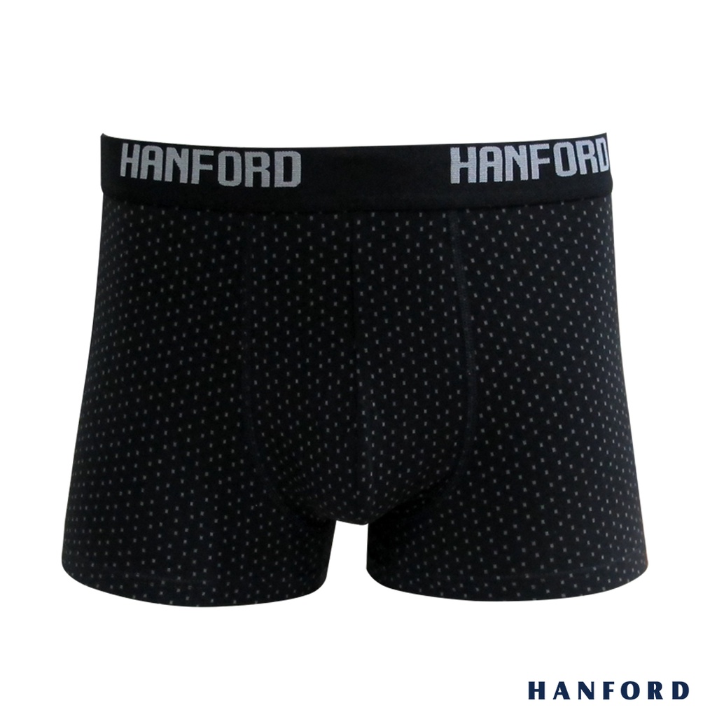 Hanford Men Cotton w/ Spandex Boxer Briefs - Van Print/Black (Single ...