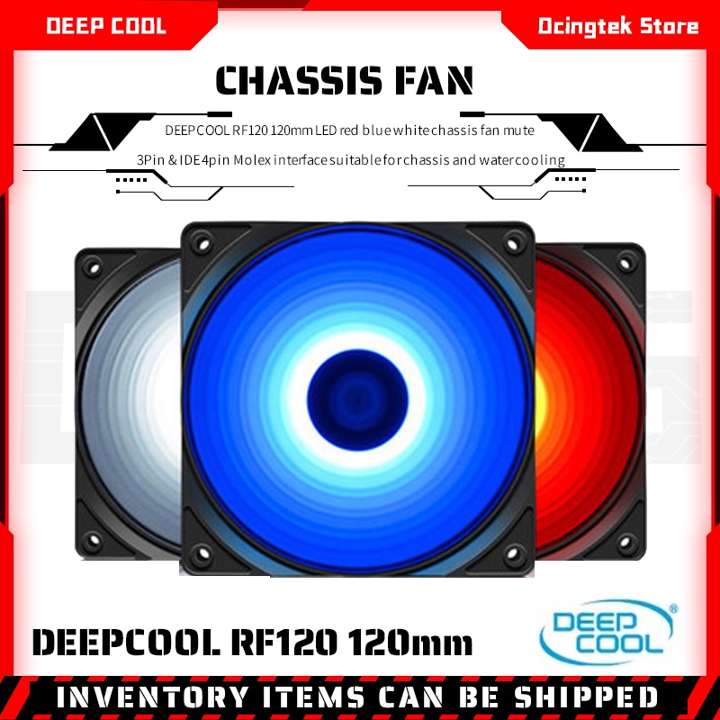 DEEPCOOL RF120 120mm LED red blue white chassis fan mute 3Pin & IDE ...