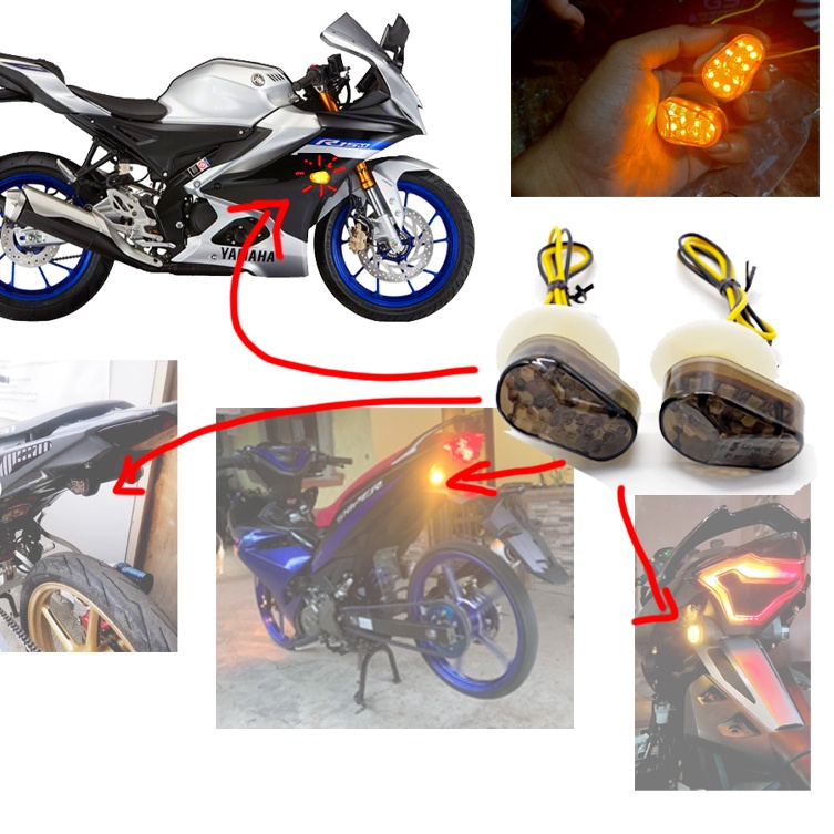 2x Button Nut Type LED Turn signal light Plate light R15 R3 Sniper ...