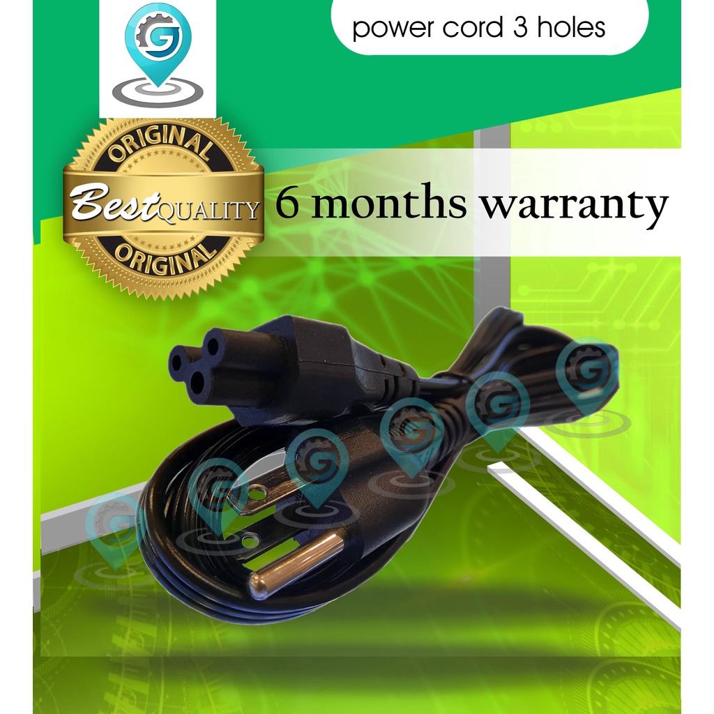 Power cord 3 holes for laptop charger | Shopee Philippines
