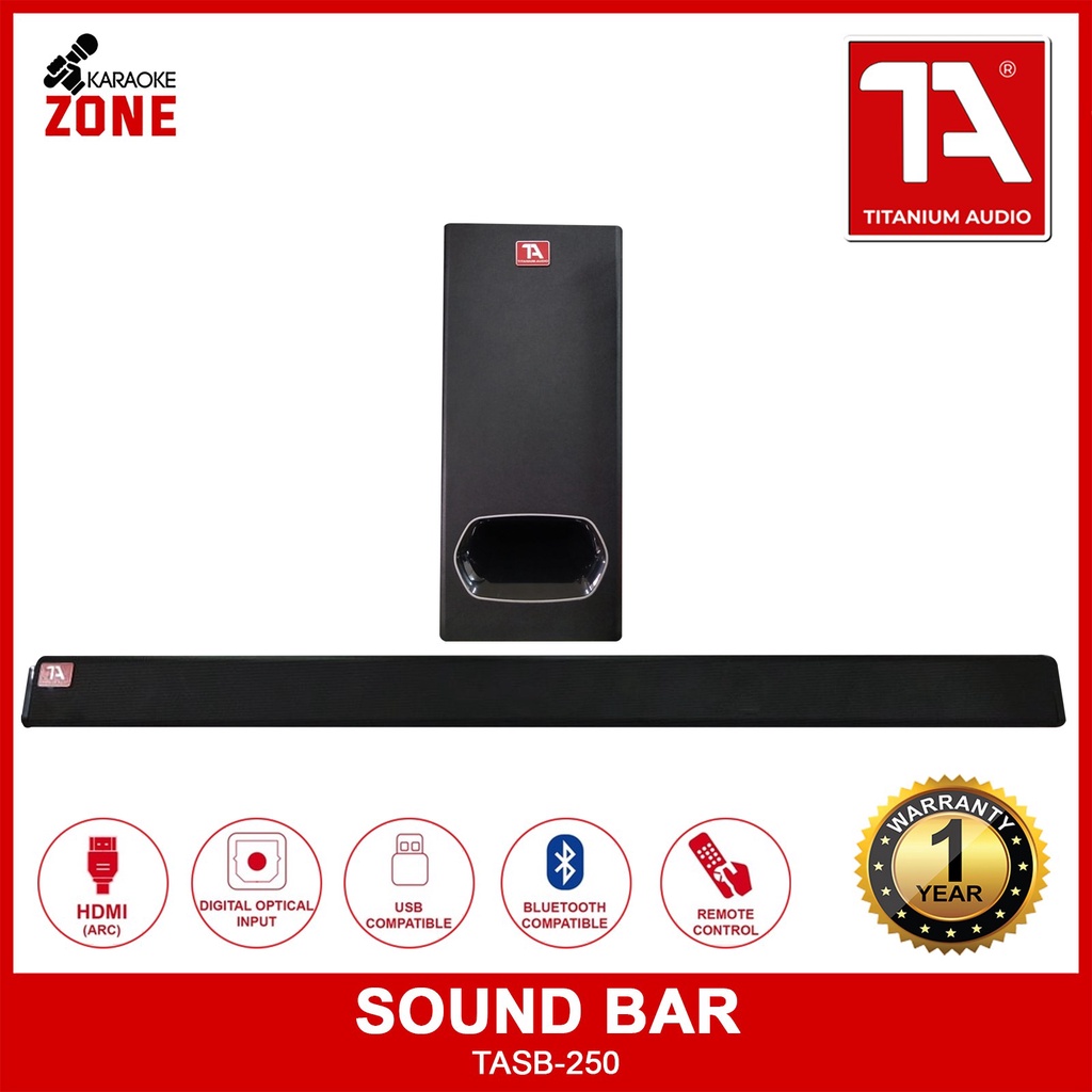 Titanium Audio SoundBar TASB-250 2.1CH Home Theater Soundbar with ...
