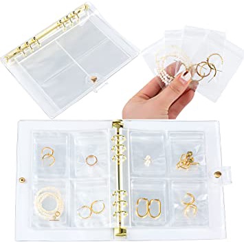 Jewelry Storage Book Transparent Organizer Earring Holder Book Storage ...