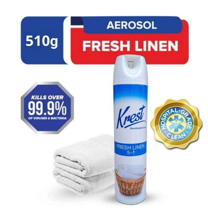 Krest 510g Disinfectant spray linen 2027 EXP | Shopee Philippines