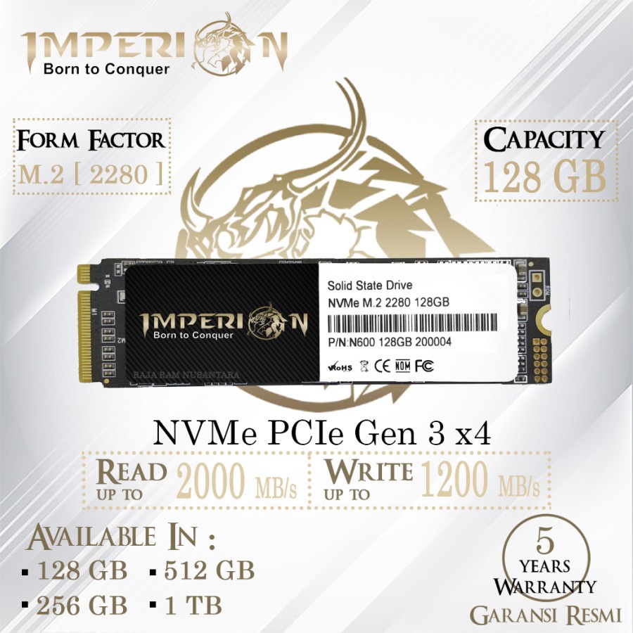 Ssd NVMe M2 128GB Imperion SSD NVMe M.2 PCIe Gen3 Official Guarantee ...