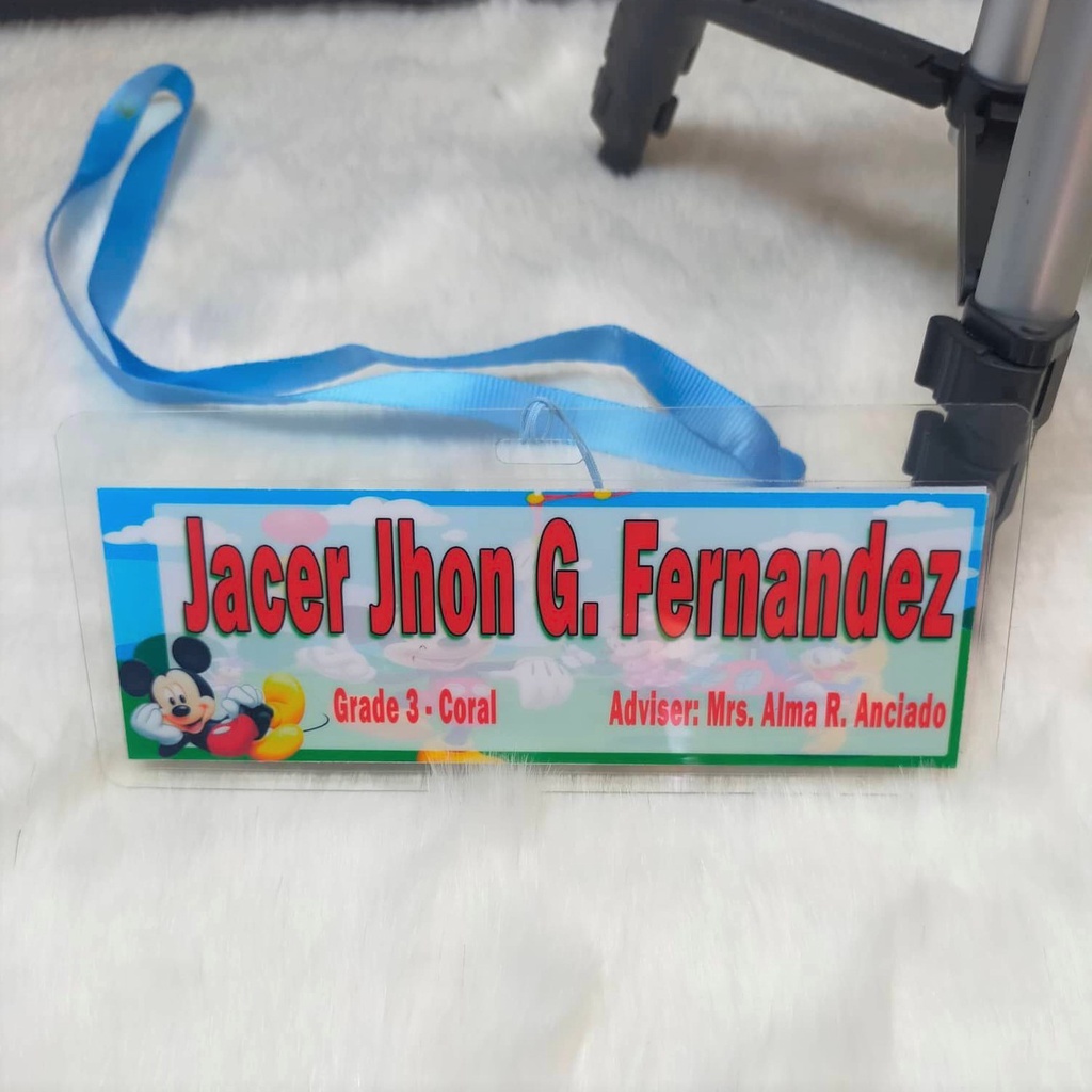 LAMINATED Name plate back to back for Students ( Customized Design ...