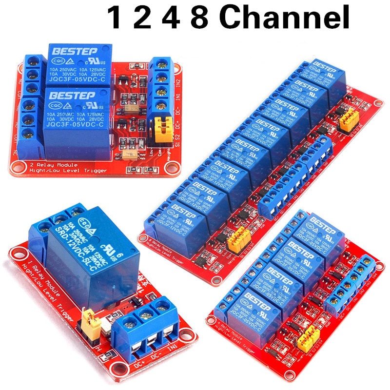 5V 1 2 4 8 Channel Relay Module High and low Level Trigger Dual ...