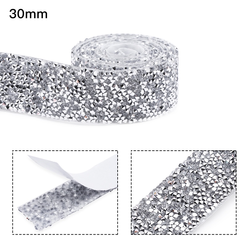 QIAO Self-adhesive Rhinestones Trim Glitter Crystal Tape Strass Ribbon ...