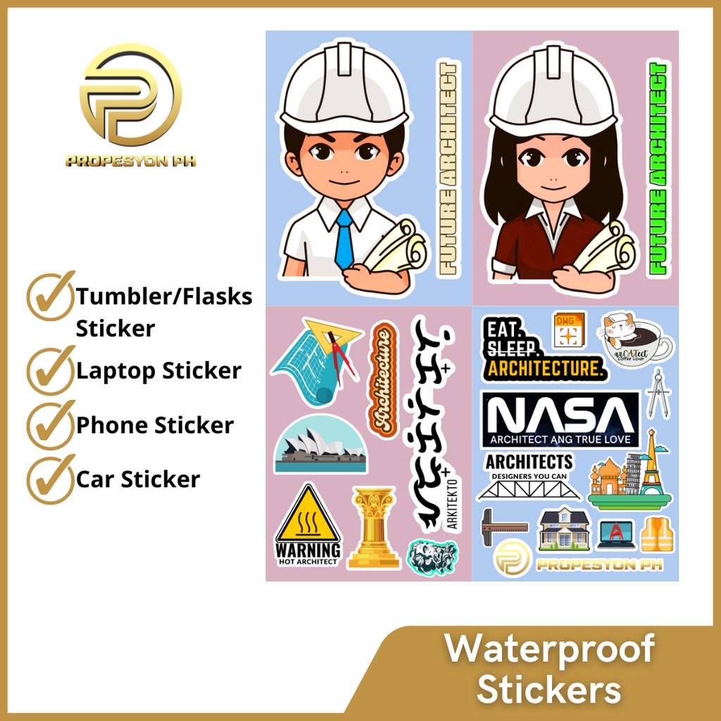 ARCHITECT Waterproof Stickers Propesyon PH (for Tumbler, Mug, Laptop ...