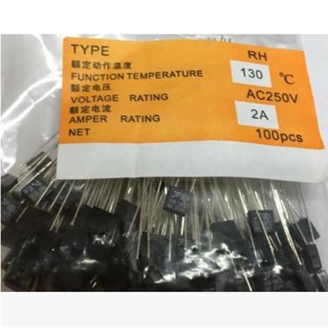 100pcs RH 102 105 115 125 130 135 145 degree Thermal Fuse RH130 Thermal ...