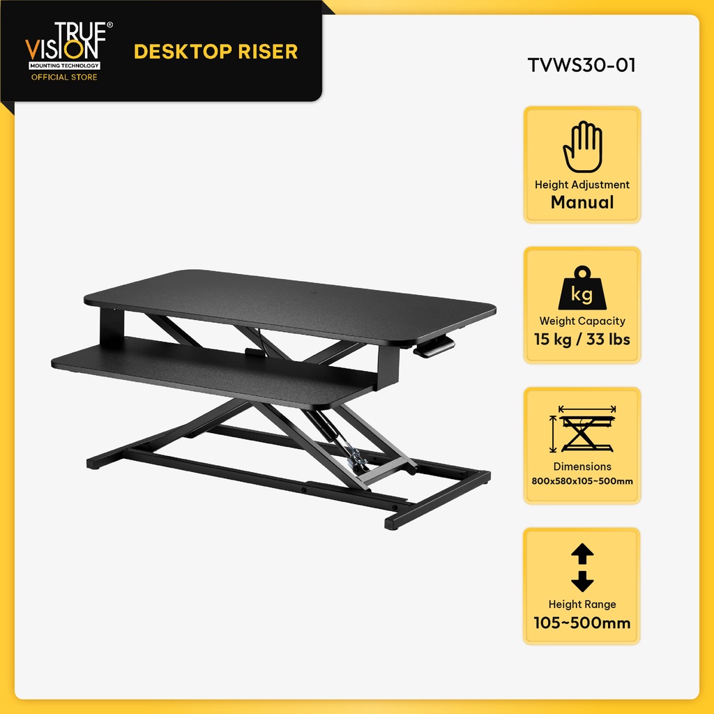 True Vision Executive Desktop Riser TVWS30-01 | Shopee Philippines