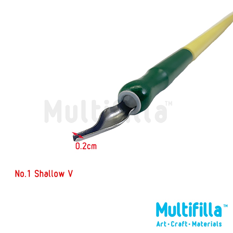 Lino Tool - Shallow V or Gouge U (Random Handle Color) - Lino Cutting ...