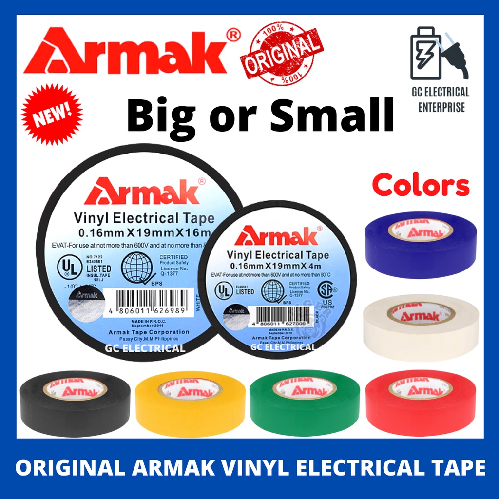 Armak Electrical Tape (Original) Big Small Armak Vinyl Electrical Tape ...