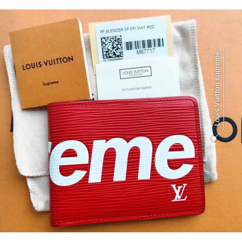 Louis Vuitton X Supreme Slender Wallet Epi Red US