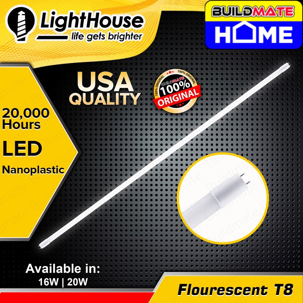 BUILDMATE HOME LIGHTHOUSE Fluorescent T8 LED Tube NANOPLASTIC 6500K 16W ...
