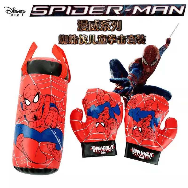 Spiderman boxing gloves toy sandbag hanging set electric toys car for ...