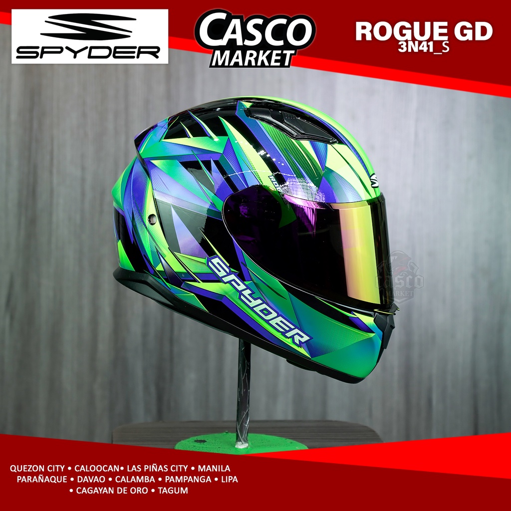 SPYDER ROGUE GD FULL FACE DUAL VISOR MOTORCYCLE HELMET | Shopee Philippines
