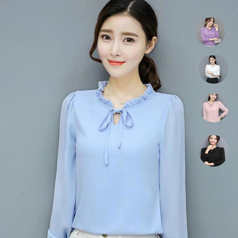 Loose shirt female chiffon blouse plus size blouse women blouse shirt ...