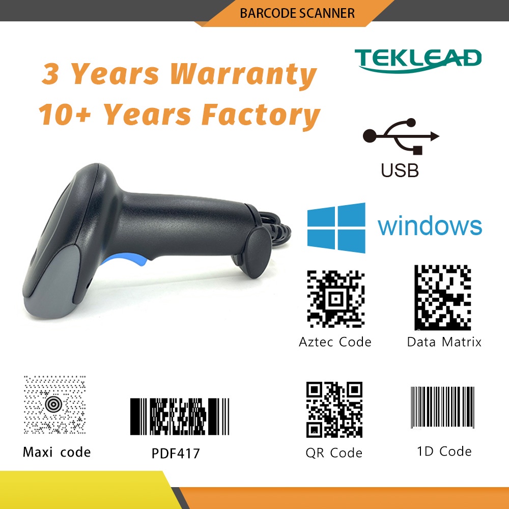 TEKLEAD Bluetooth 2.4G wireless 1D 2D scan code Handheld wired QR ...