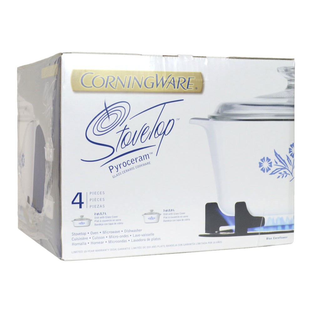 CorningWare Blue Cornflower Pyroceram 4pc Cookware Set | Shopee Philippines