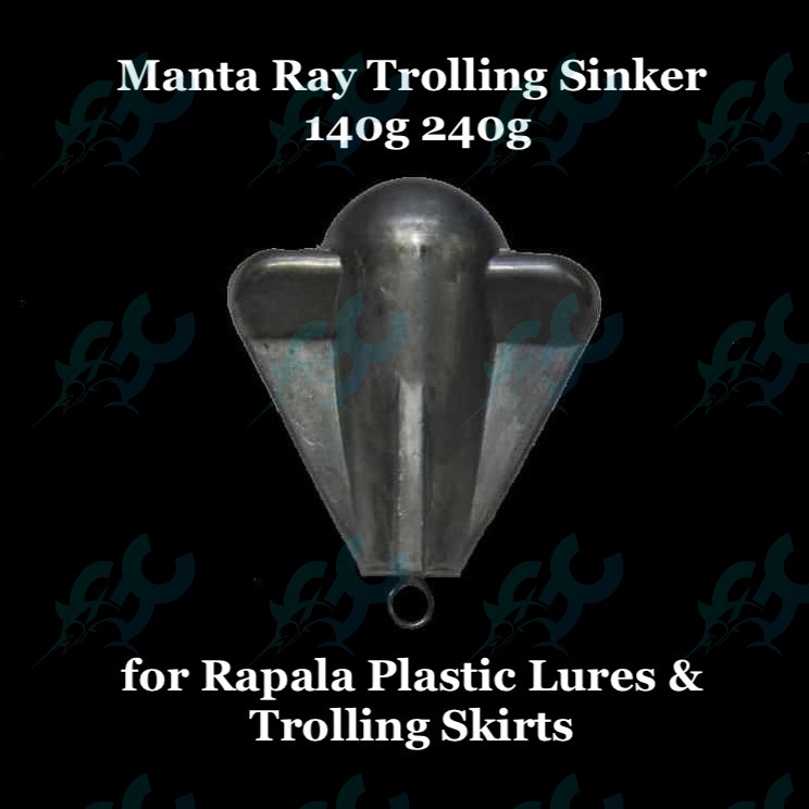Manta Ray Trolling Sinker 140g 240g for Rapala Plastic Lures & Trolling ...
