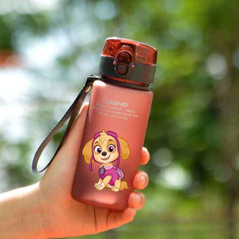 paw patrol water bottle for kids Lettering Cup Boys Girls Cute Cartoon Straw Kindergarten ...