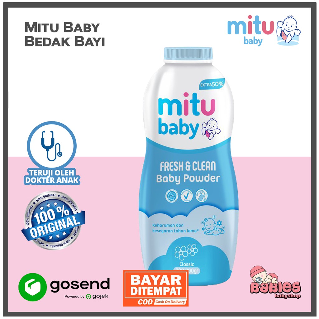 Mitu Baby Powder Fresh & Clean Blue Classic 100 + 50 gr | Shopee ...