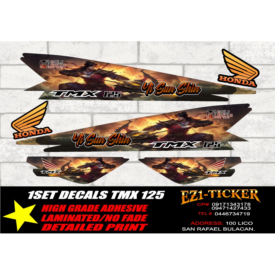 YISUNSHIN ML TMX 125 DECALS Sticker with 3years warranty *fade proof ...
