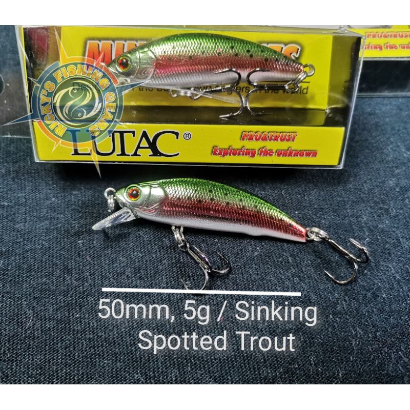 Original LUTAC Minist Series Spotted Trout Sniper Sinking minnow 50mm 5g Fishing Lure. | Shopee ...