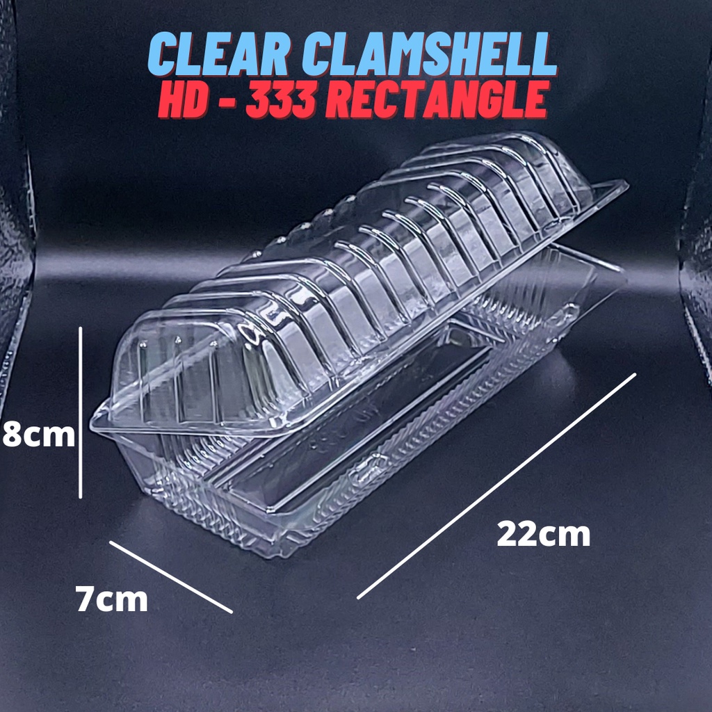 [20pcs] Disposable Clear Plastic Clamshell HD - 333 Rectangle | Shopee ...