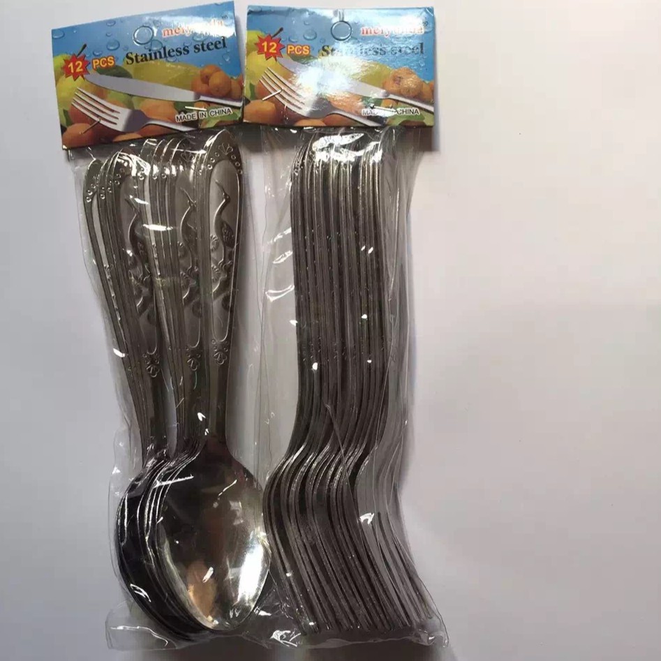 #705 Thick Stainless Steel Spoon And Fork 12pcs/Pack | Shopee Philippines