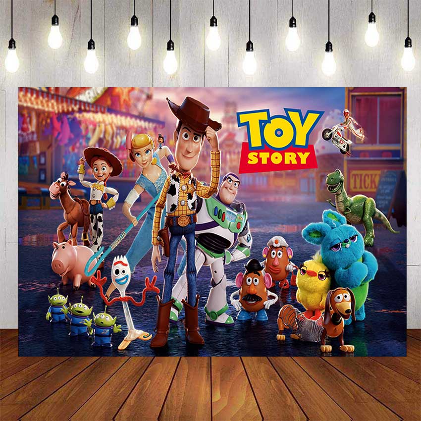 Toy Story 4 Friends Backdrop For Photography Baby Shower Kids Cool Boy ...