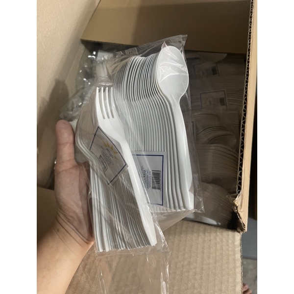 DISPOSABLE SPOON 25pcs /DISPOSABLE FORK 25pcs | Shopee Philippines
