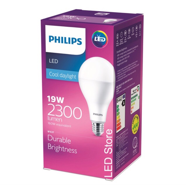 PUTIH Philips LED Bulb 19 Watt 19W 19Watt 19 W (White Light) | Shopee ...