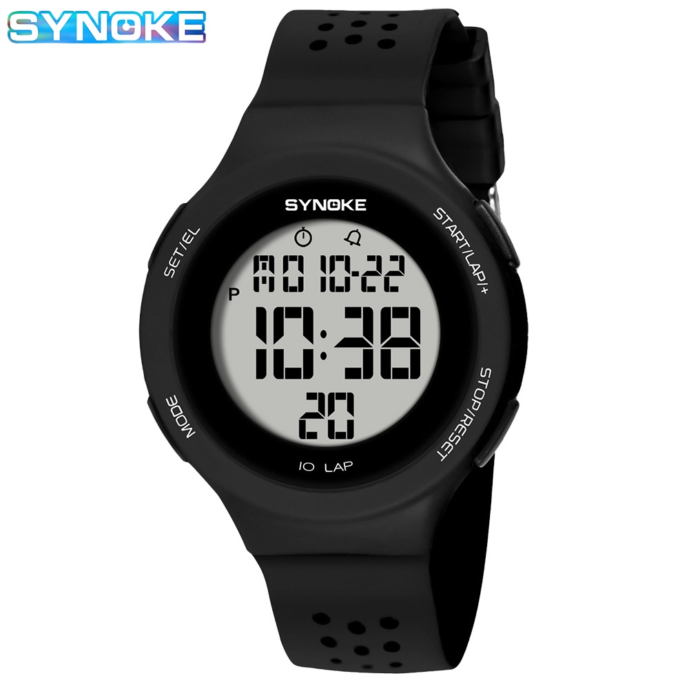 SYNOKE Men Sports Waterproof Digital Watches Countdown Alarm Fashion ...
