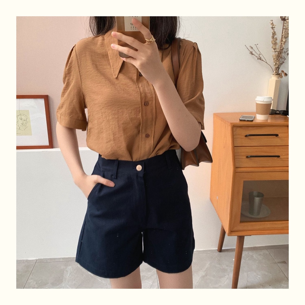 New arrivals mall quality ladie's causal office style plain short ...