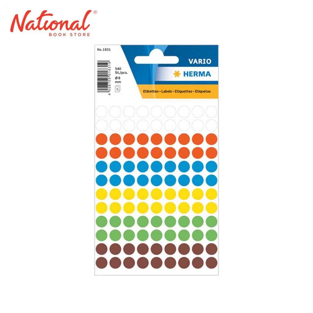 Herma Label Sticker 1831 8Mm Circle Plain 540S Assorted Color | Shopee ...