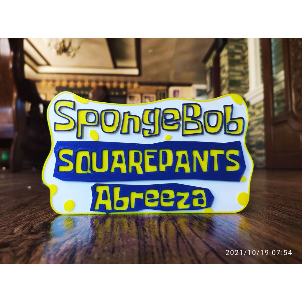 SpongeBob Squarepants Logo (Customizable Name) (3D PRINTED),Kids Toy ...