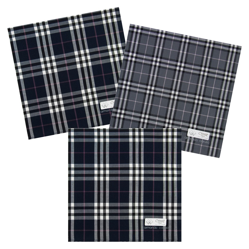 Armando Caruso Dark Checkered Handkerchief Set of 3 | Shopee Philippines