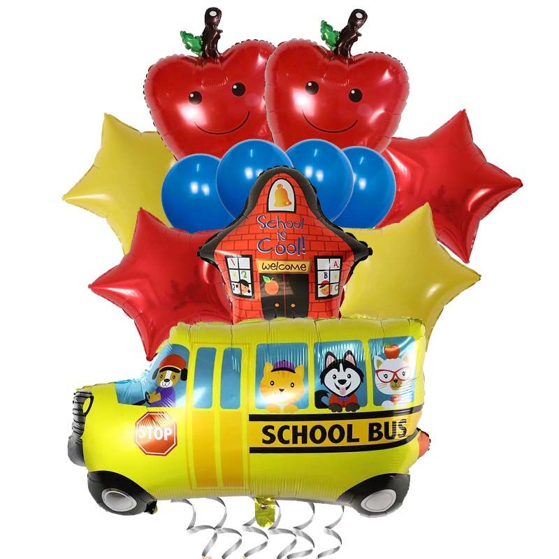Discount 12pcs/set School Bus Balloons Set Back To School Globos Child ...