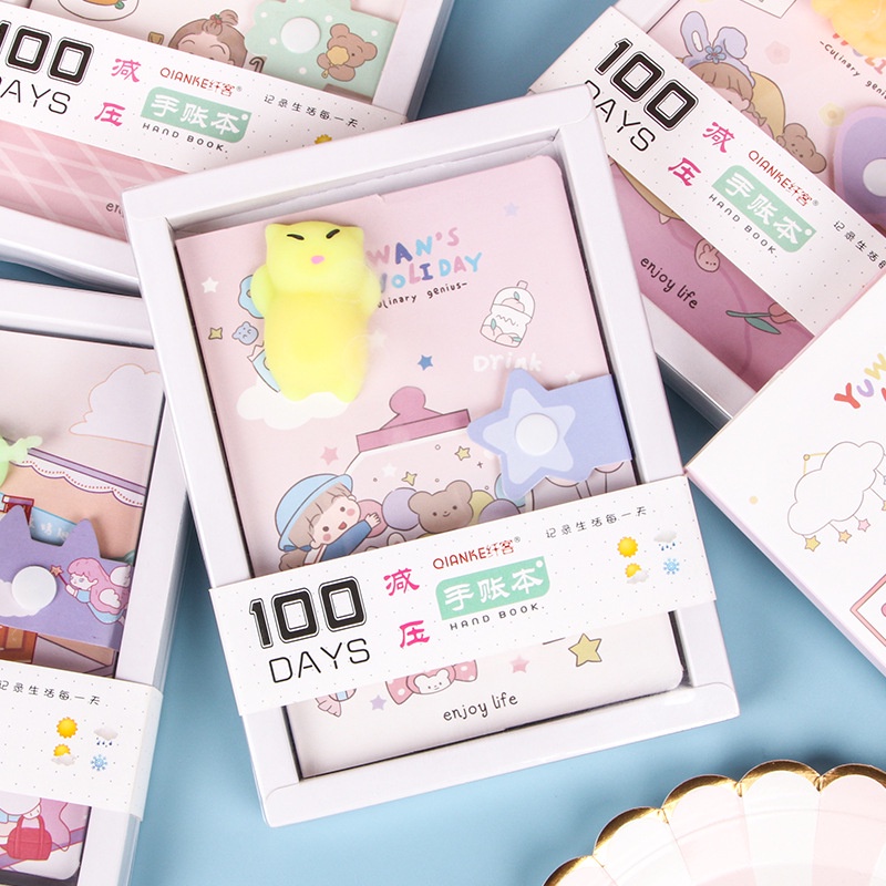 Students cute decompression notebook creative cartoon gift box ...