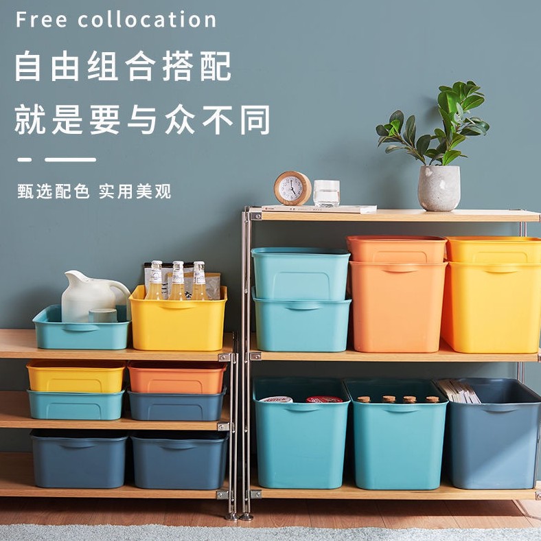 home lifeStackable storage basket with lid handle,organizer storage ...