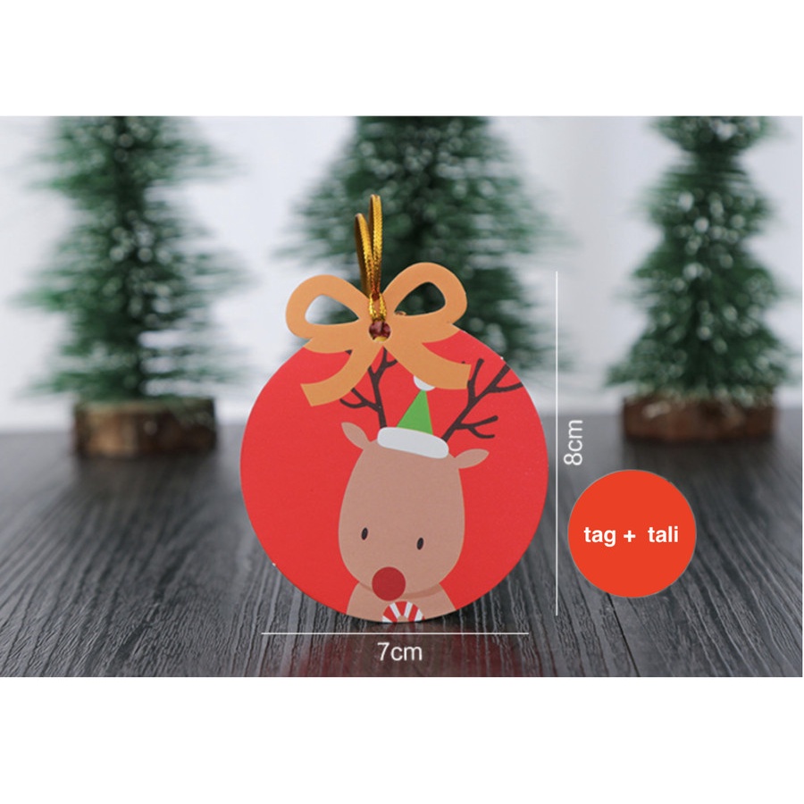 Round Christmas Tags Name Tags Xmas Party Decorations | Shopee Philippines