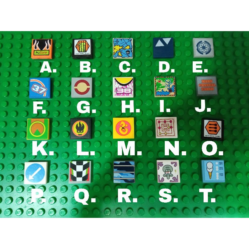 Authentic Lego Assorted Tile 2 x 2 Decorated Set 8 No. 3068bpb0914 ...