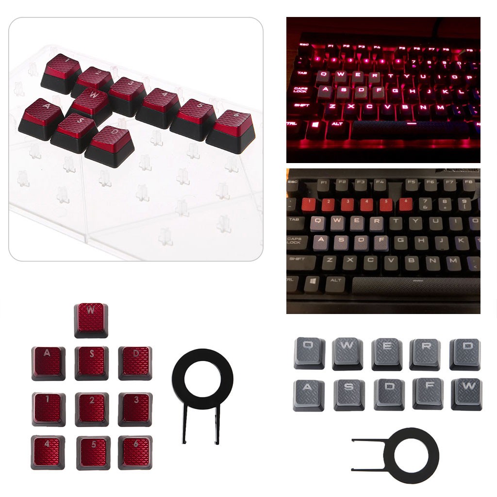 utake10Pcs/Pack Keycaps for Corsair RGB STRAFE Mechanical Keyboard ...