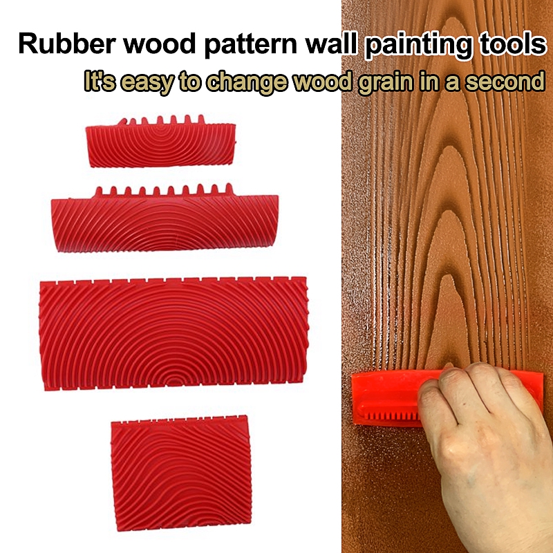 COD 4PCS Wood Graining Tool Set Wood Graining Wall for Wall DIY LKJ ...