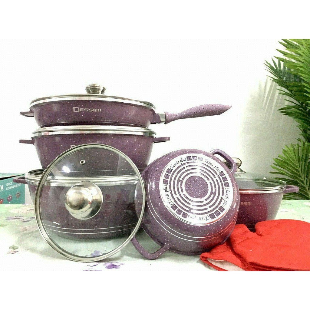 DESSINI Periuk Viral Set 12pcs (Full-glass Lid) | Shopee Philippines