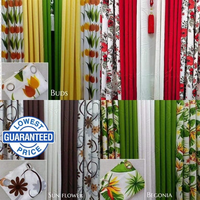 MM 5in1 Set Elegant Ring Curtain For Window/ Kurtina / Modern Home Room ...